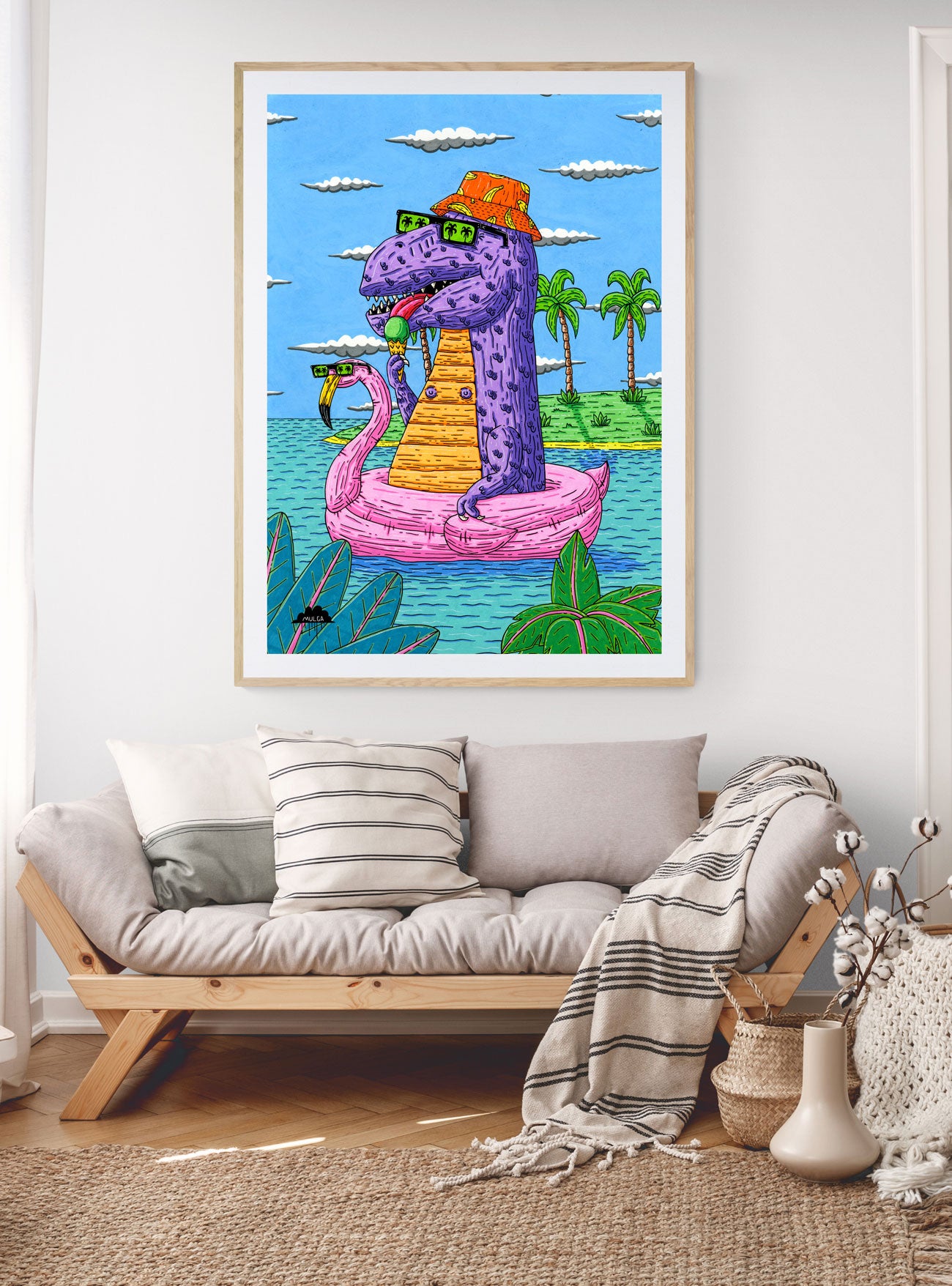 Metcalfe the T-Rex Dino - Fine Art Print – Mulga The Artist