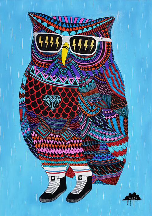 *SOLD* Otis the Owl - Original Painting – Mulga The Artist