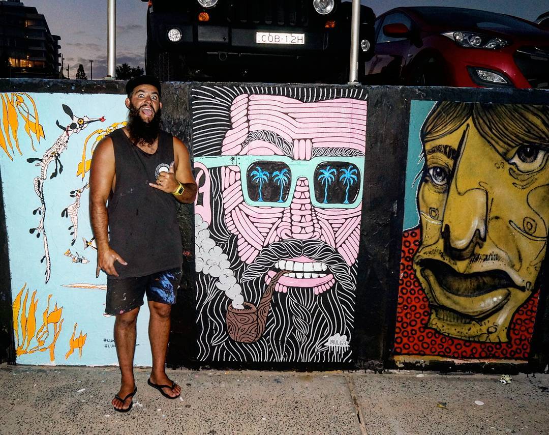 Black Beard Brett, Bondi Beach Wall, NSW – Mulga The Artist