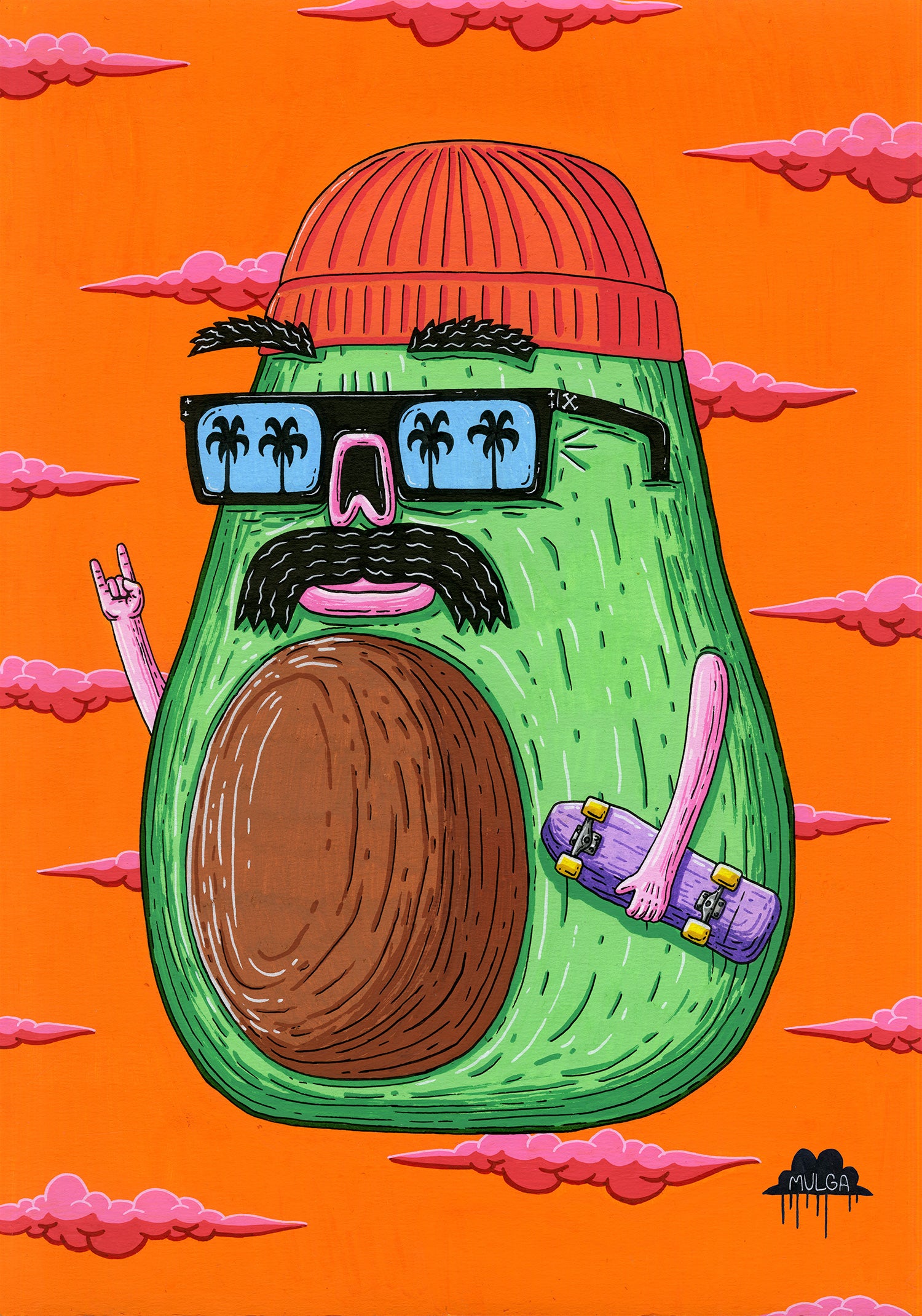 Aaron the Avocado - Original Painting – Mulga The Artist