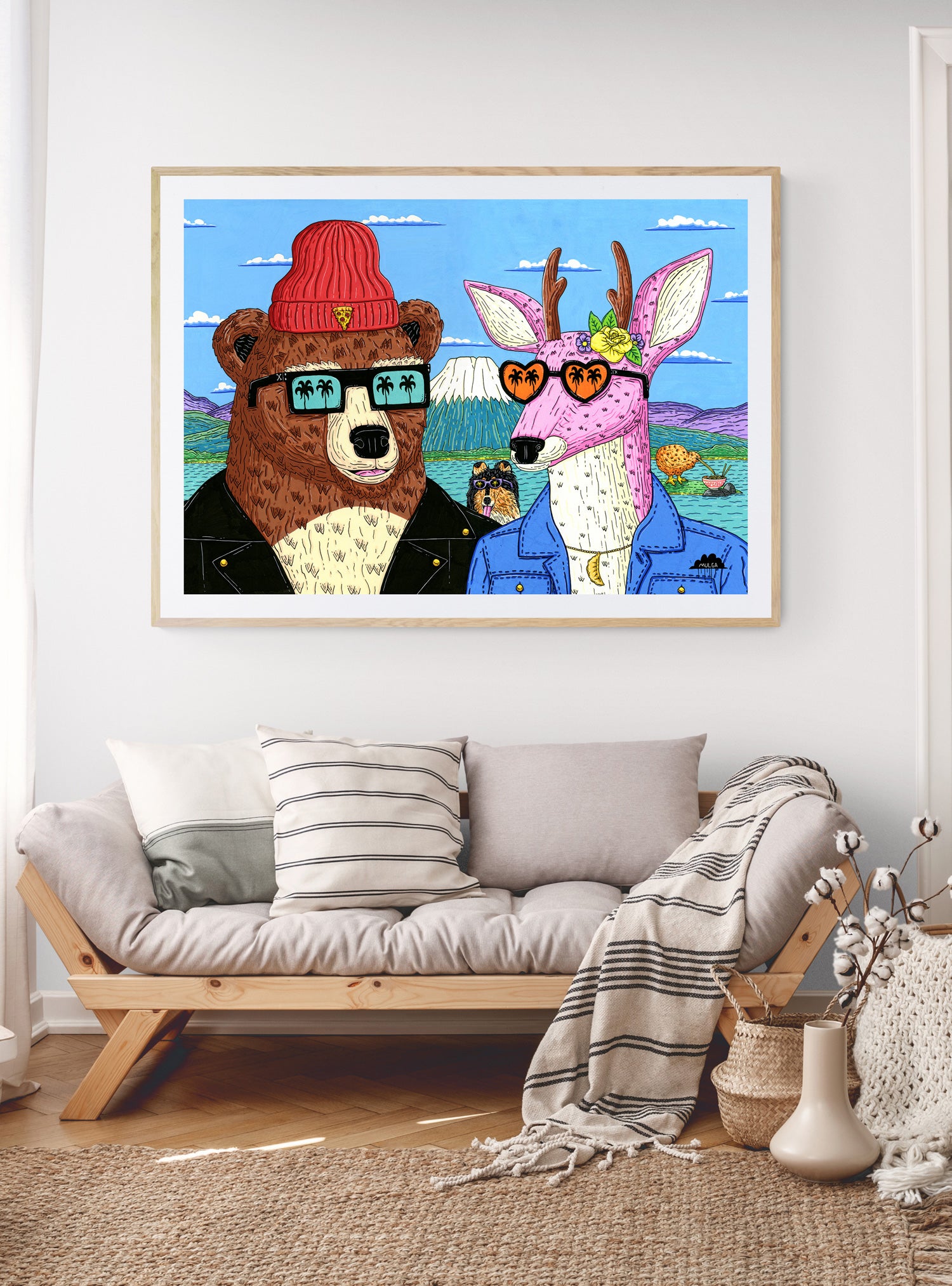 Matt the Bear and Ash the Deer - Fine Art Print – Mulga The Artist