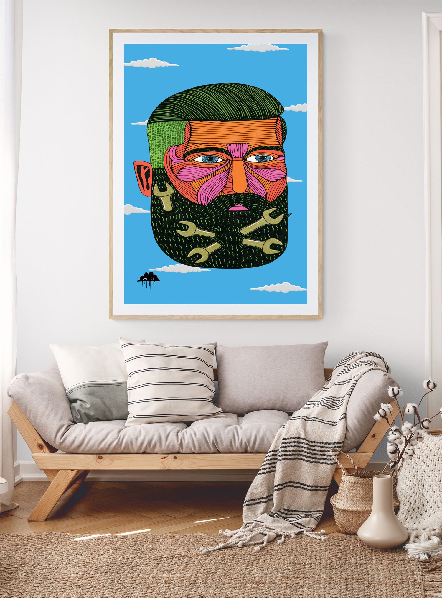 Spanner Beard Samson - Fine Art Print – Mulga The Artist
