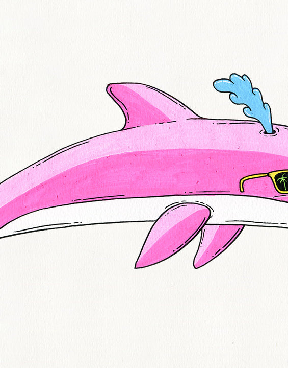 *SOLD* Cheeky Charlie the Dolphin - Original Painting – Mulga The Artist