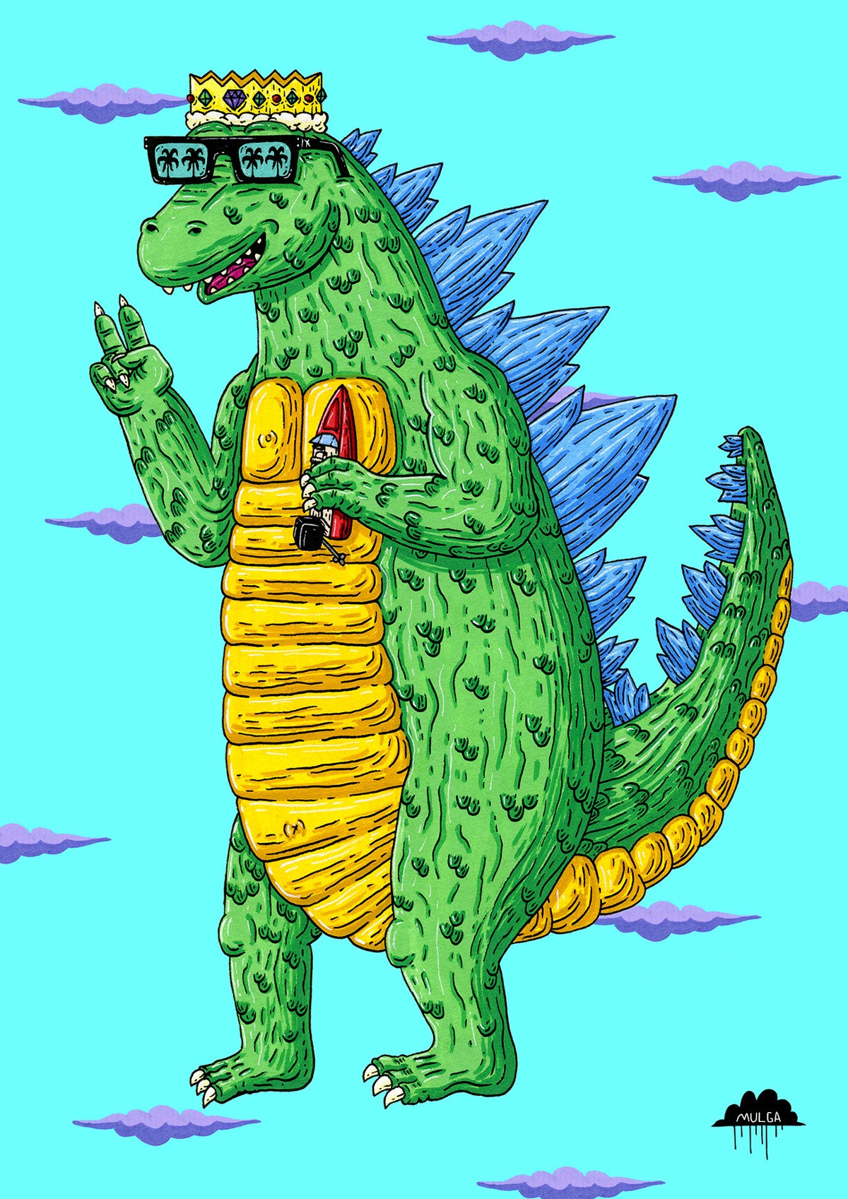 Garth the Godzilla - Premium Giclée Fine Art Print – Mulga The Artist