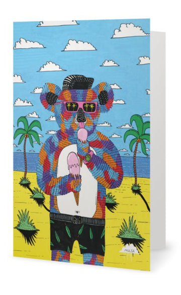 Icecream Ian the Koala-Greeting Card – Mulga The Artist