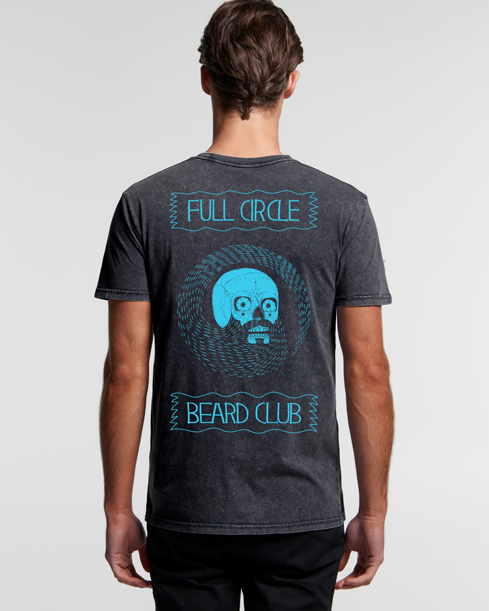 Full Circle Beard Club-Men's Tee-Black Stonewash – Mulga The Artist