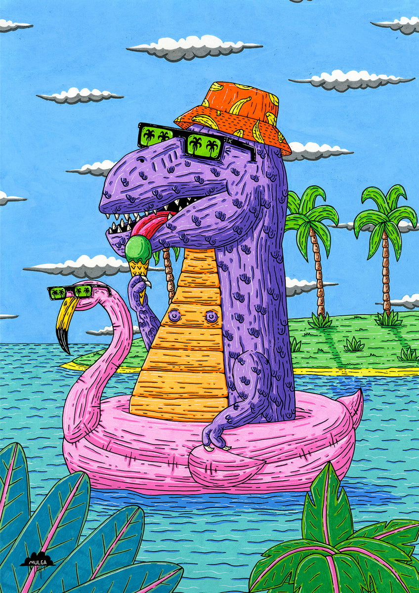 Metcalfe the Dinosaur - Premium Giclée Fine Art Print – Mulga The Artist