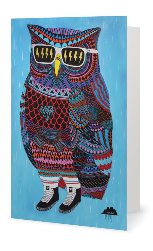 Otis the Owl-Greeting Card – Mulga The Artist