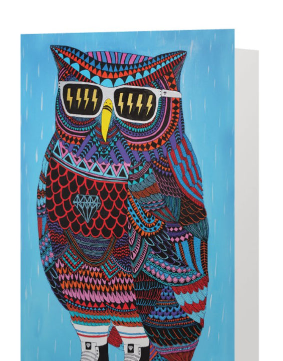 Otis the Owl-Greeting Card – Mulga The Artist